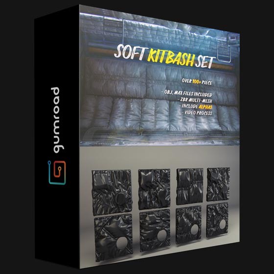 [모델링 소스] Gumroad - Soft Kitbash Set vol.1 - 예스파일