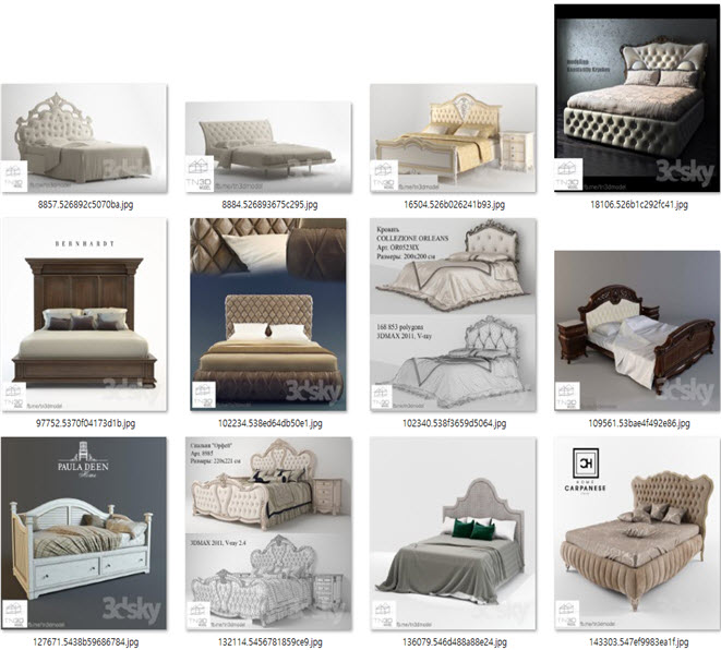 [모델링 소스] 3dsky PRO Collection - Volumes 1- Classic Bed - 예스파일