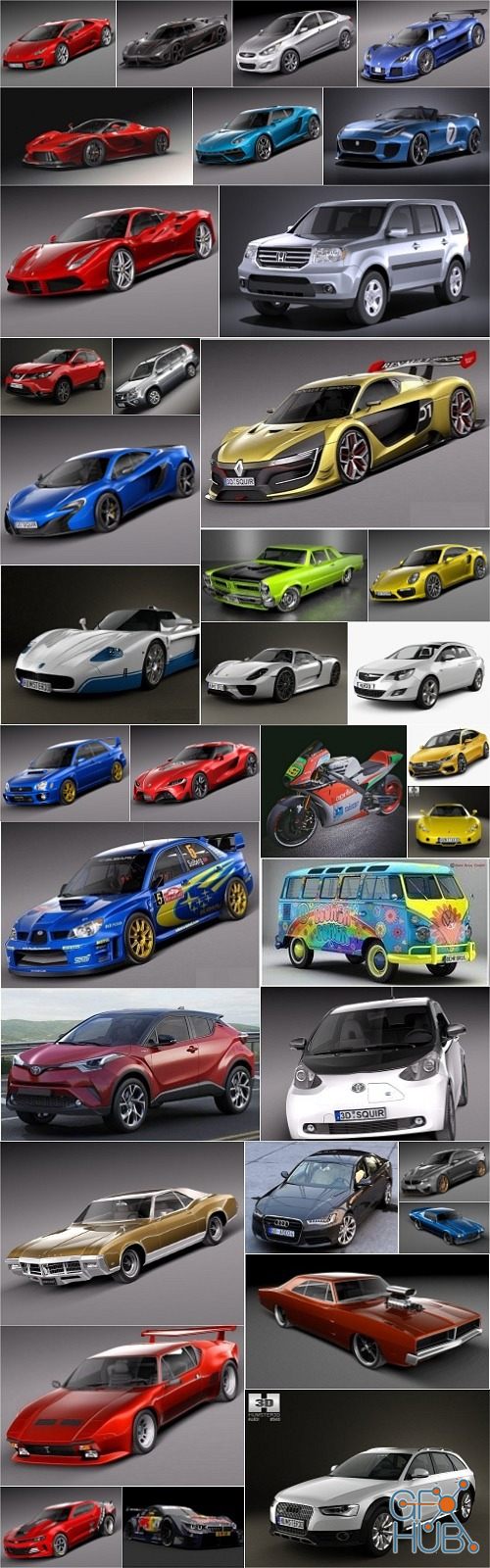 [모델링 소스] Car 3D Model Bundle April 2019 - 예스파일